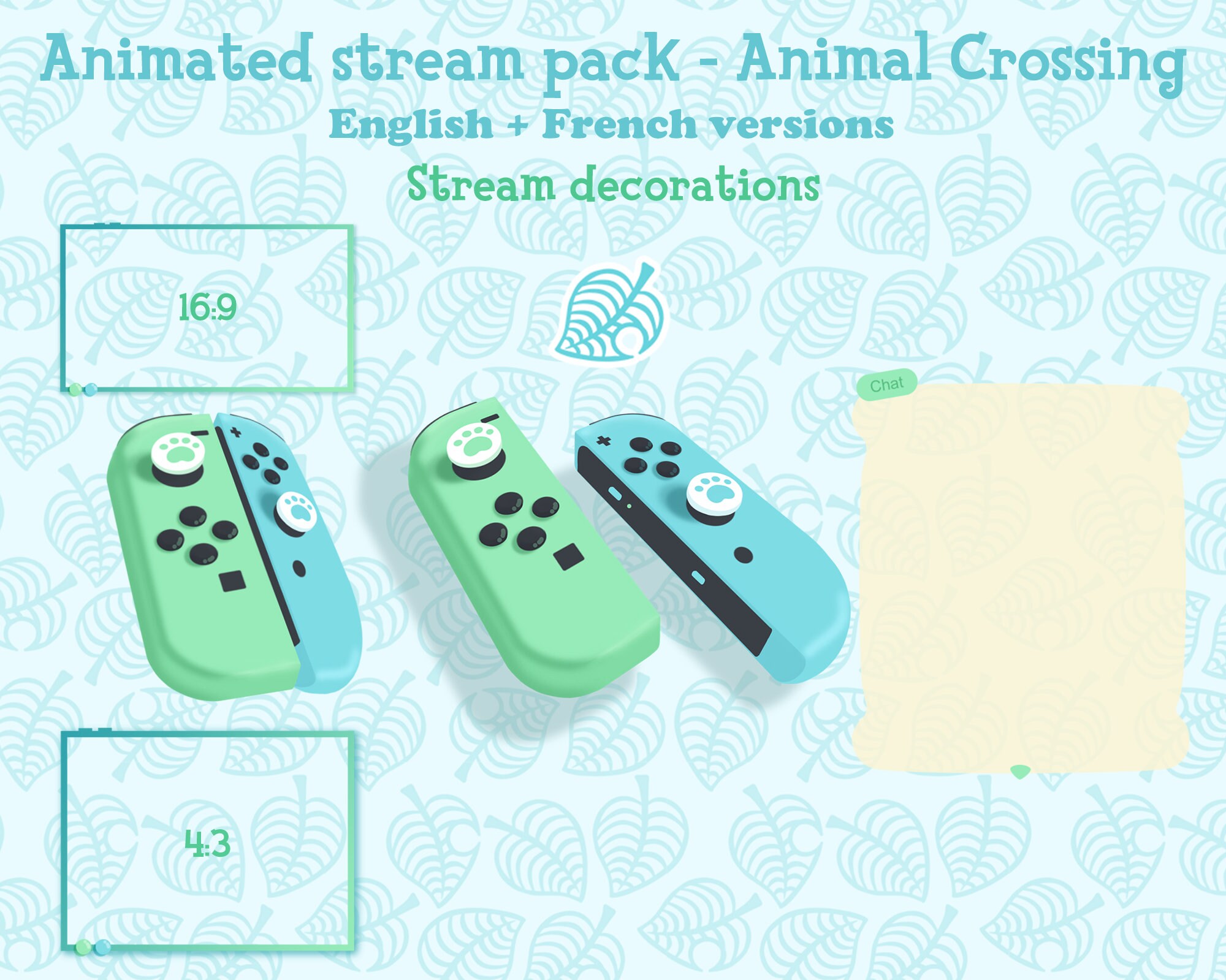 Animated Animal Crossing Switch Complete Twitch Stream Bundle Overlay ...