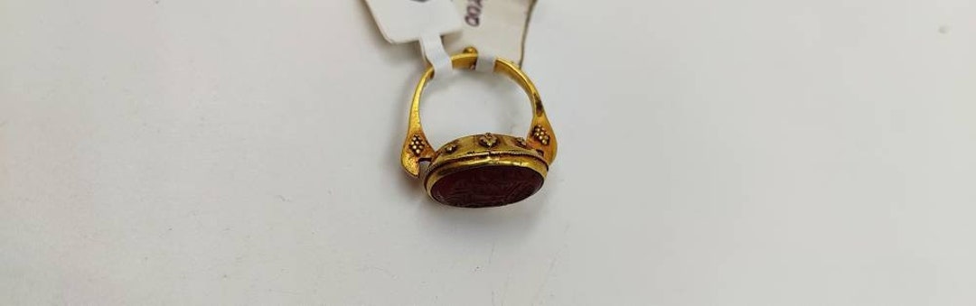 Beautiful Old Statement Gold Ring With Cornelian Carve Stone... - Etsy