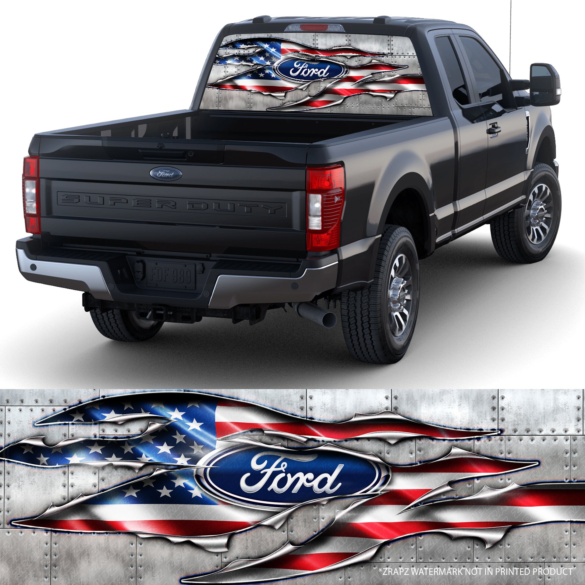 Ford American Flag Patriotic Rear Window Graphic Perforated - Etsy