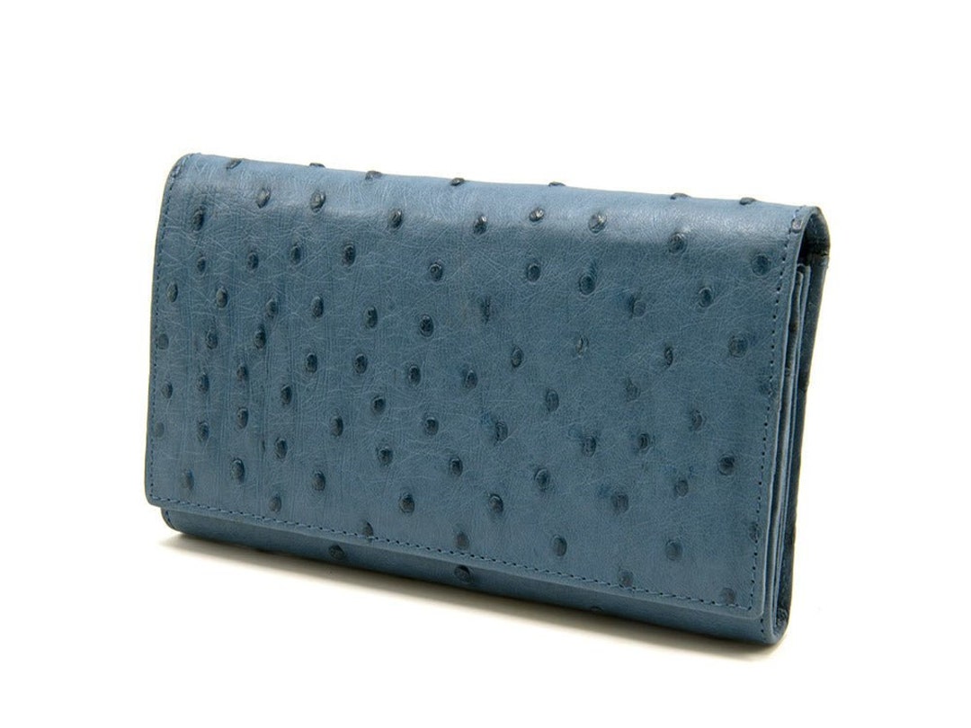 Large Classic Ostrich Leather Wallet - Etsy