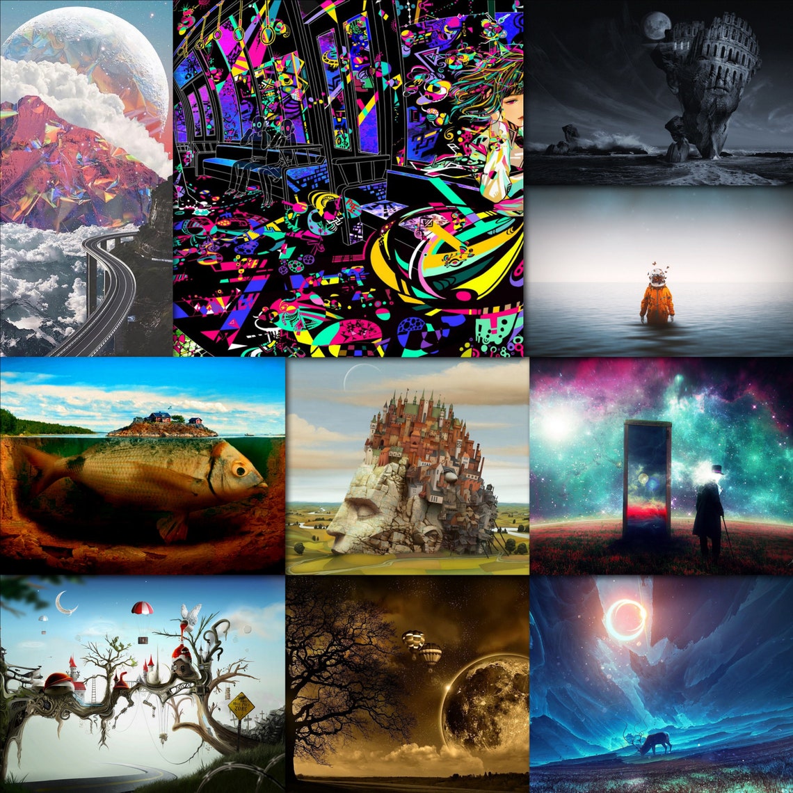 Arte surrealista collage fotografía surrealista surrealismo | Etsy