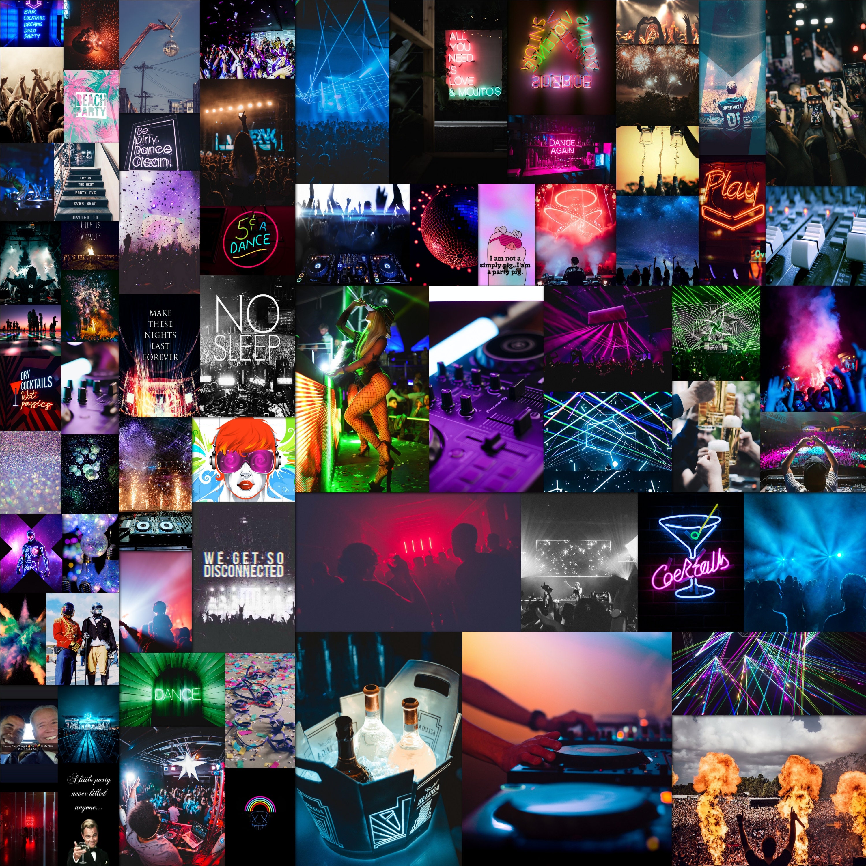 Party Décor Wall Art Collage Kit Party People Collage | Etsy