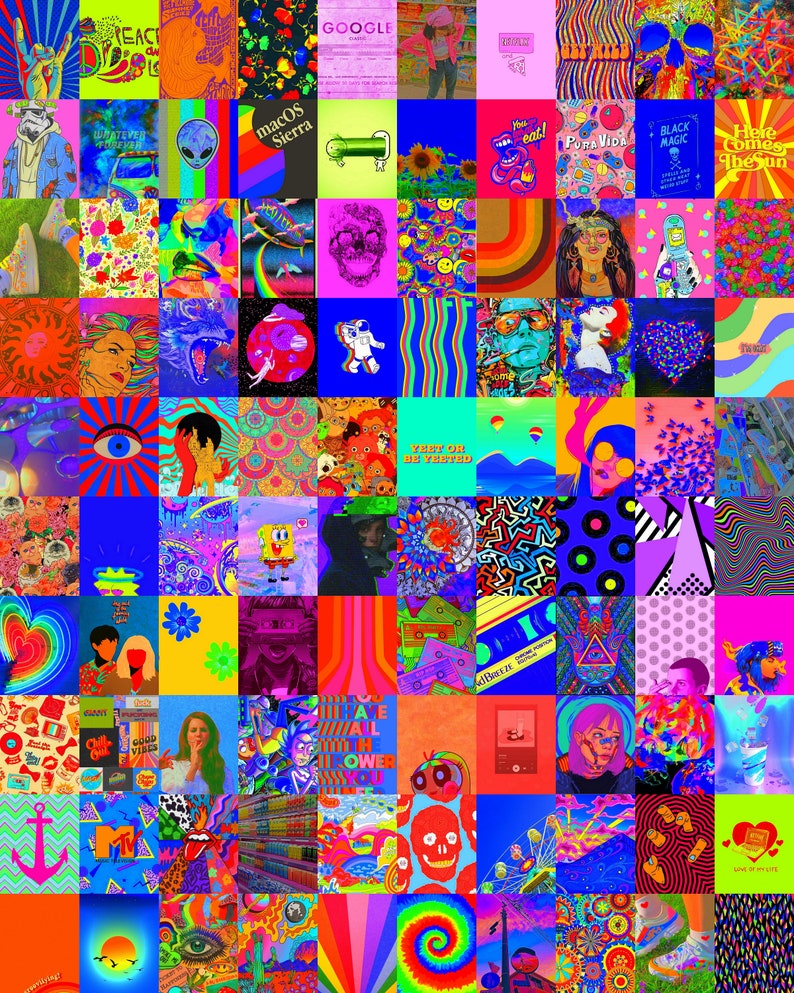 Indie Wall Collage Kit Indie Room Decor Aesthetic Indie Wall | Etsy