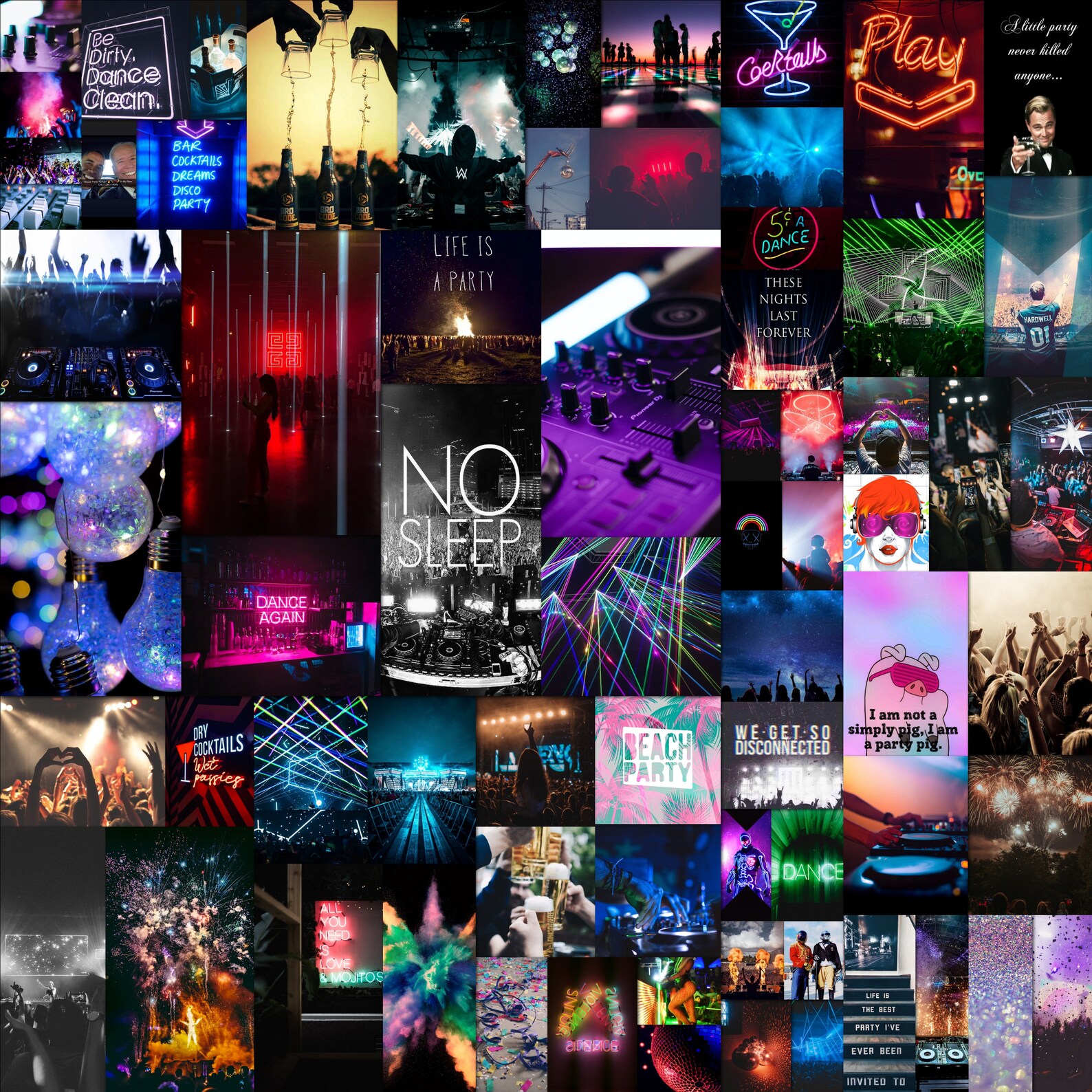 Party Décor Wall Art Collage Kit Party People Collage | Etsy