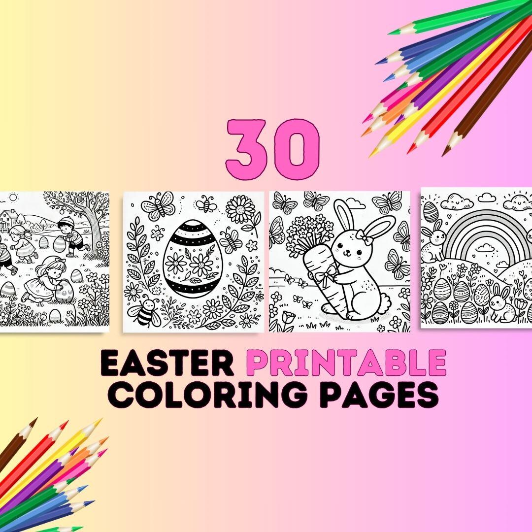 30 Easter Coloring Pages | Printable Easter Activity for Kids | Easter ...
