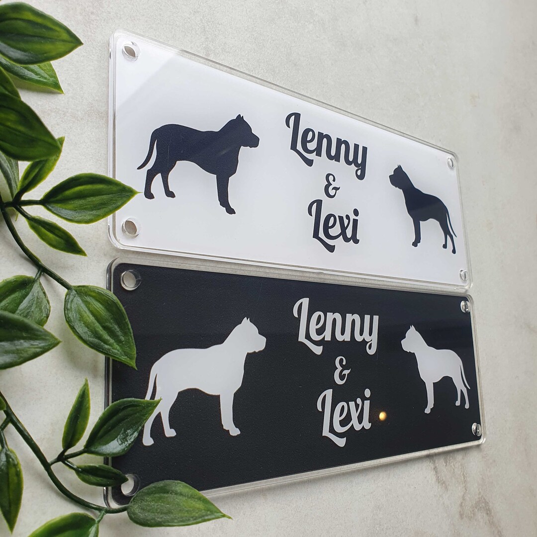 Personalised Kennel Sign Staffy, Staffordshire Bull Terrier Pet Name ...