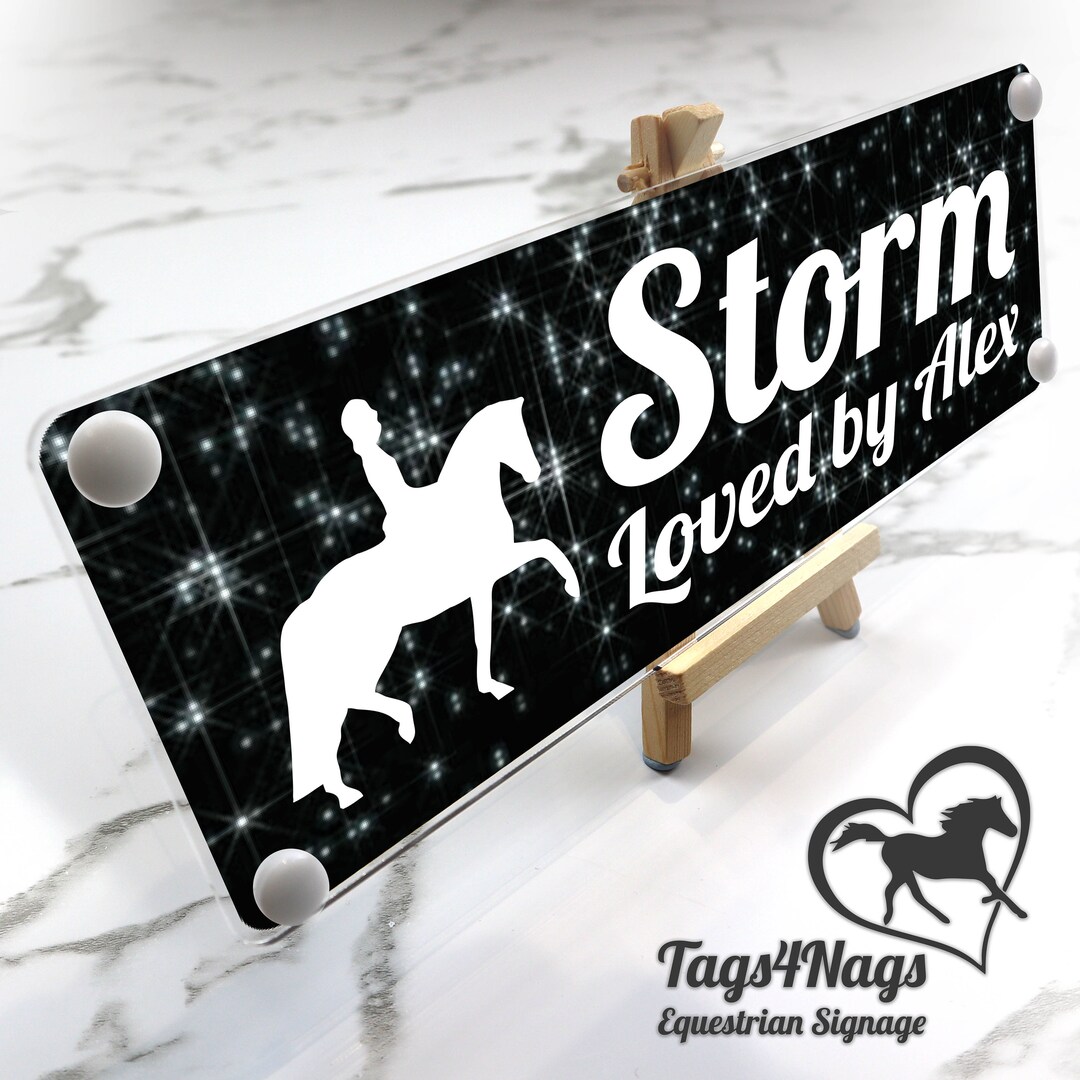 Horse Stable Door Sign Sparkly Black and White Writing, BEST Quality ...