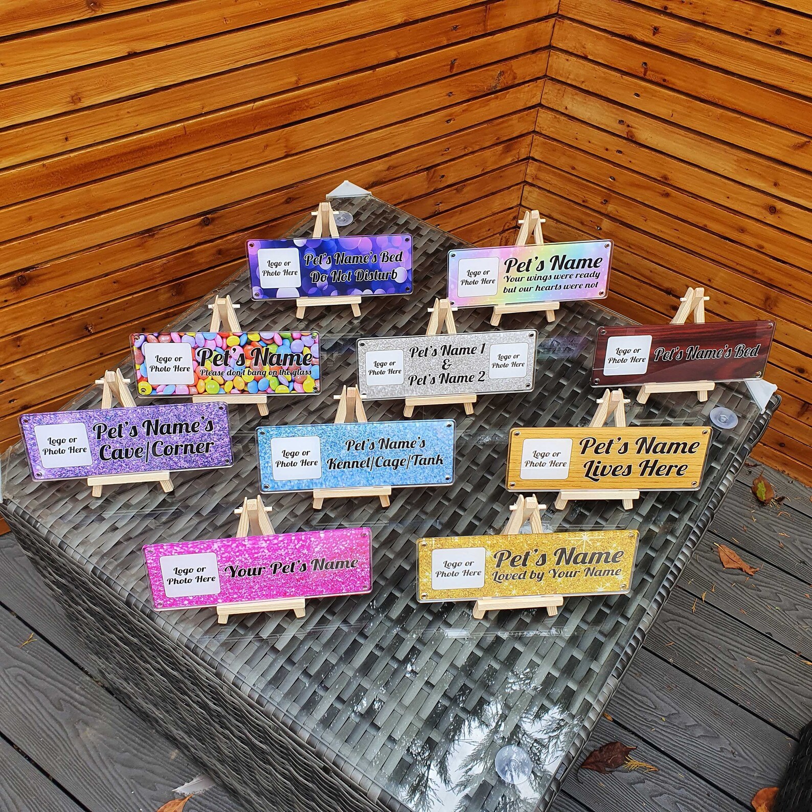 Personalised Cat or Dog Name Sign Classic Dark Wood Effect Animal Name ...