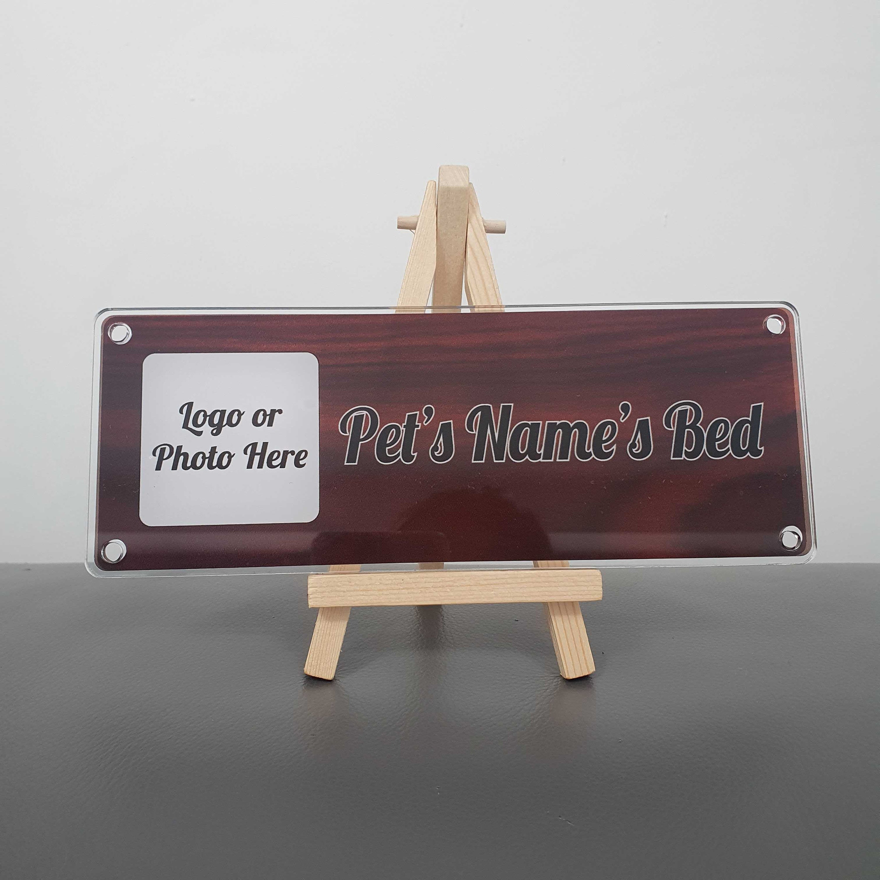 Personalised Cat or Dog Name Sign Classic Dark Wood Effect Animal Name ...