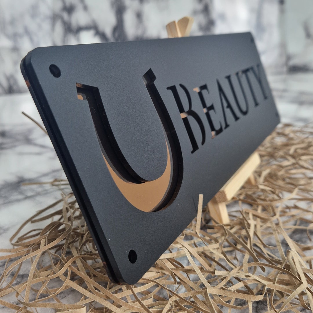 Horse Stable Name Sign, Classy New Laser Cut Designs Black With Copper ...