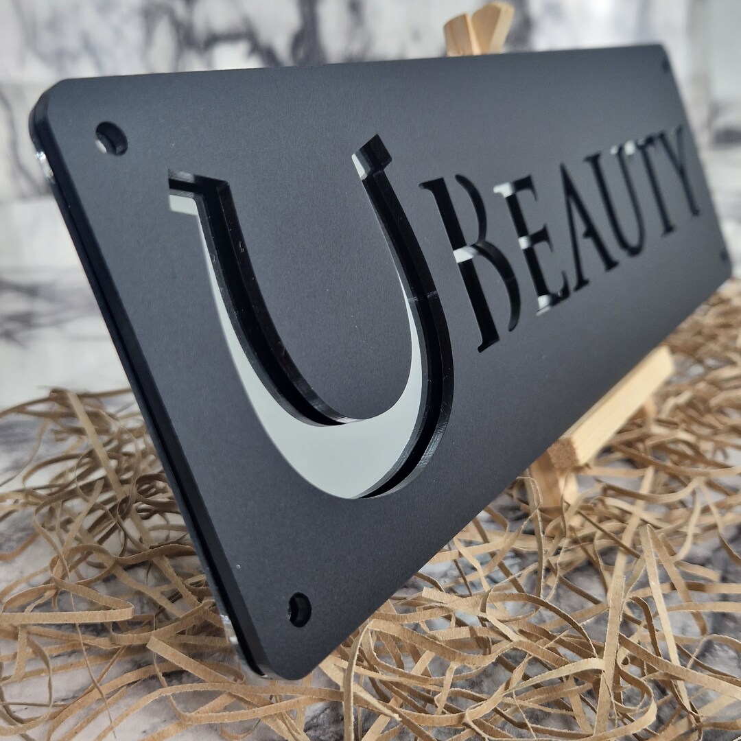 Horse Stable Name Plate/ Plaque Laser Cut Black With Silver Mirror Text ...
