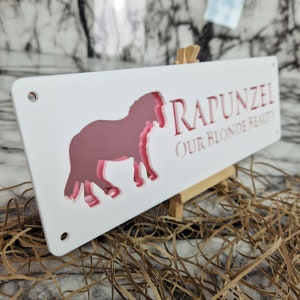 Horse Stable Name Plate White With ROSE GOLD TEXT Personalised Amazing ...