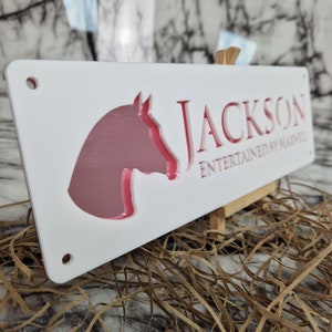 Horse Stable Name Plate White With ROSE GOLD TEXT Personalised Amazing ...