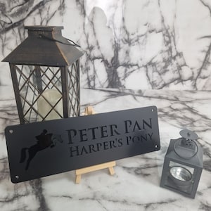 Horse Stable Name Sign, Classy New Laser Cut Design Matt Black With ...