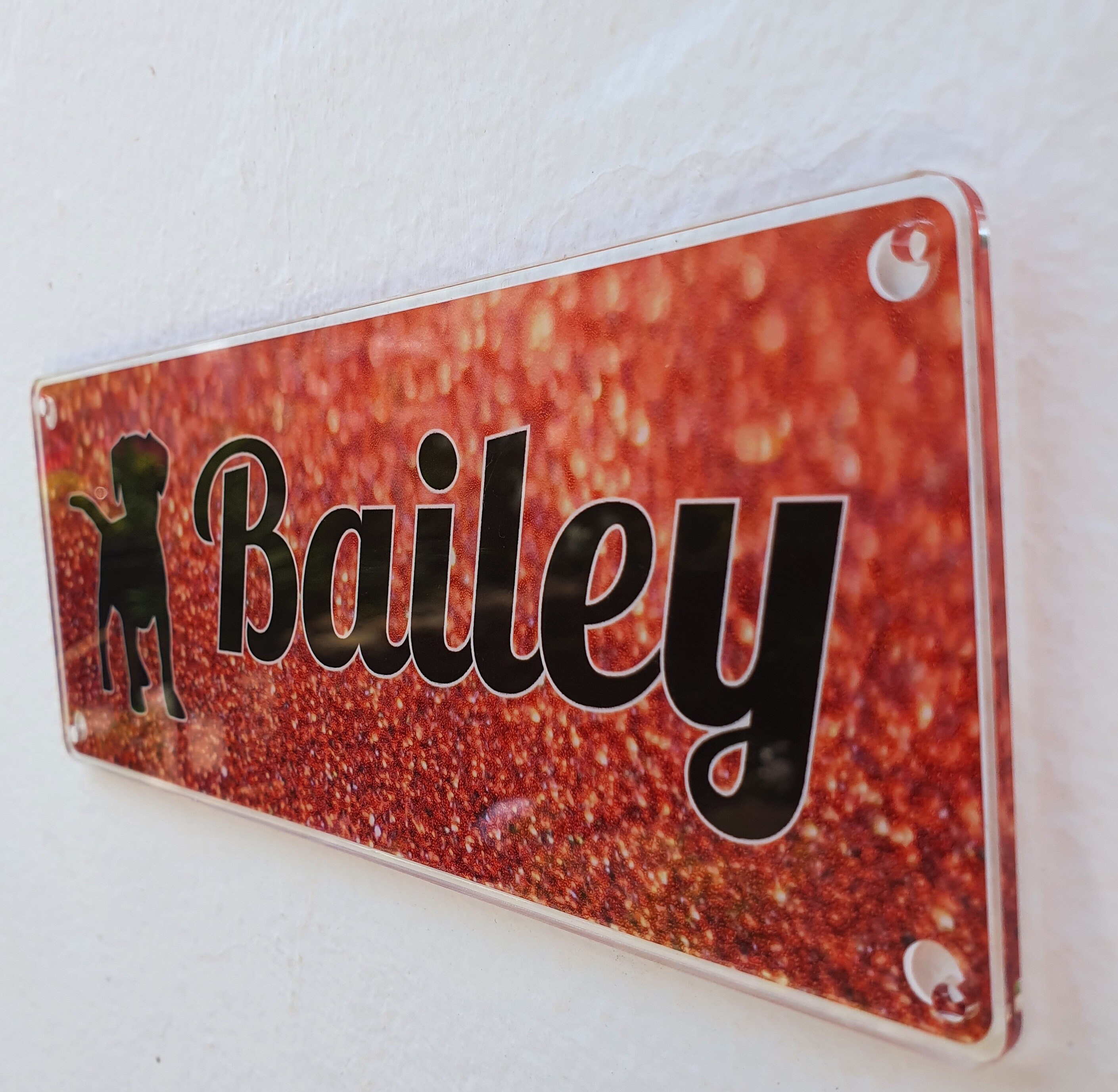 Personalised Puppy Dog Name Plate 14 Background Colours With - Etsy