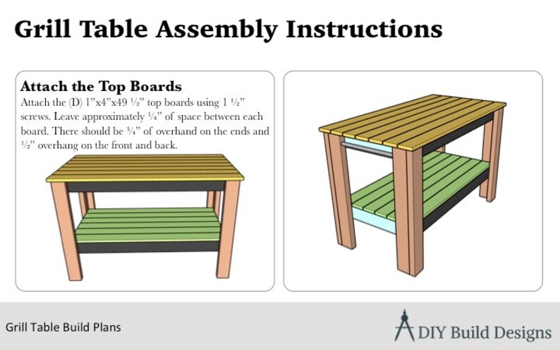 Cedar Grilling Table Plans DIY Grill Table Plans Barbecue - Etsy