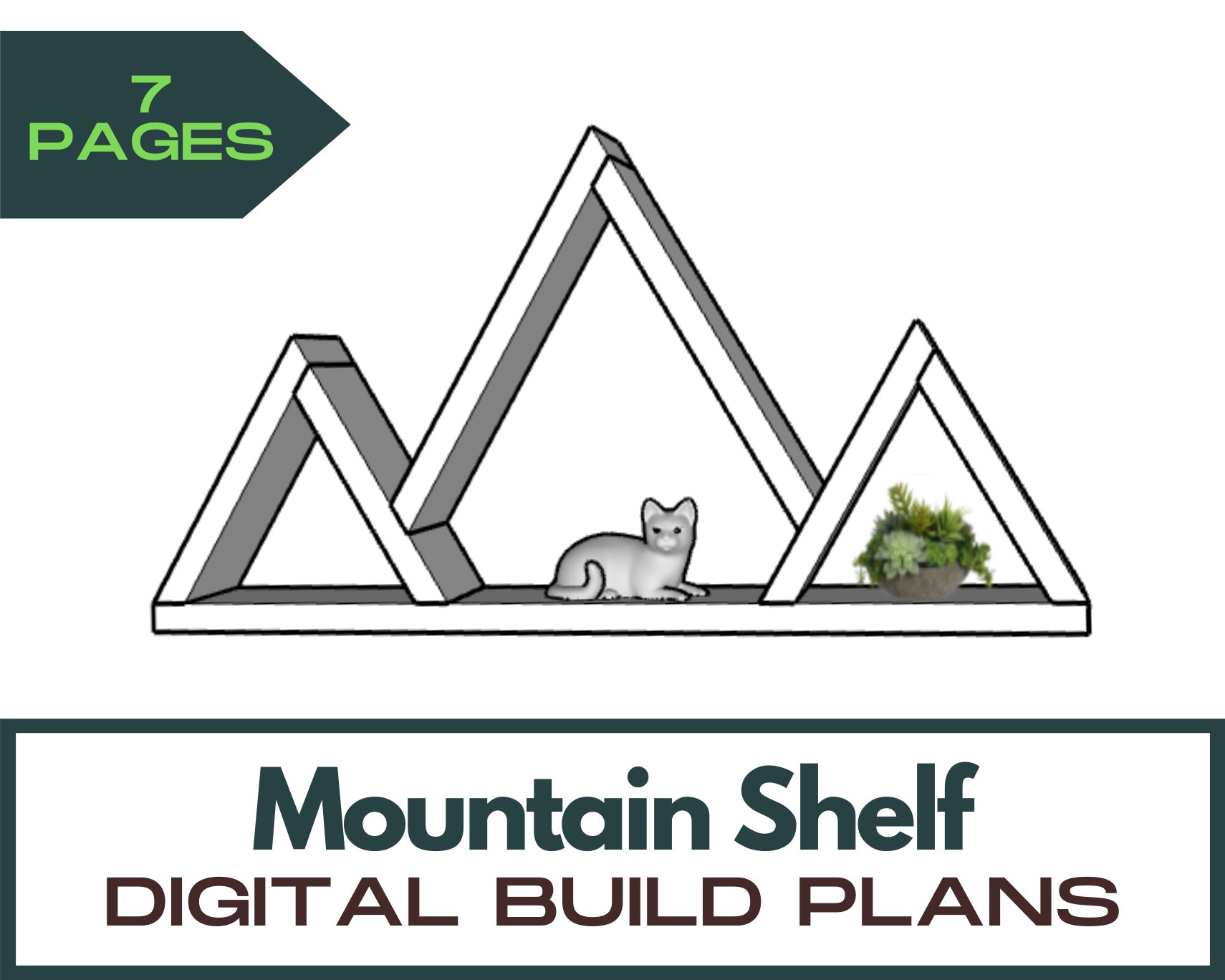 DIY Mountain Shelf Plans Digital Woodworking Shelf Plans Mountain Shelf ...