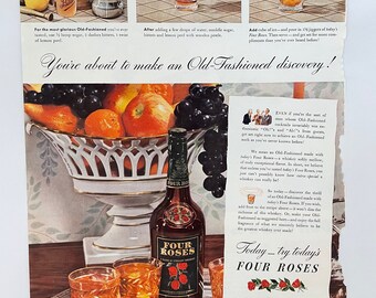 Four Roses Vintage Ad - Etsy