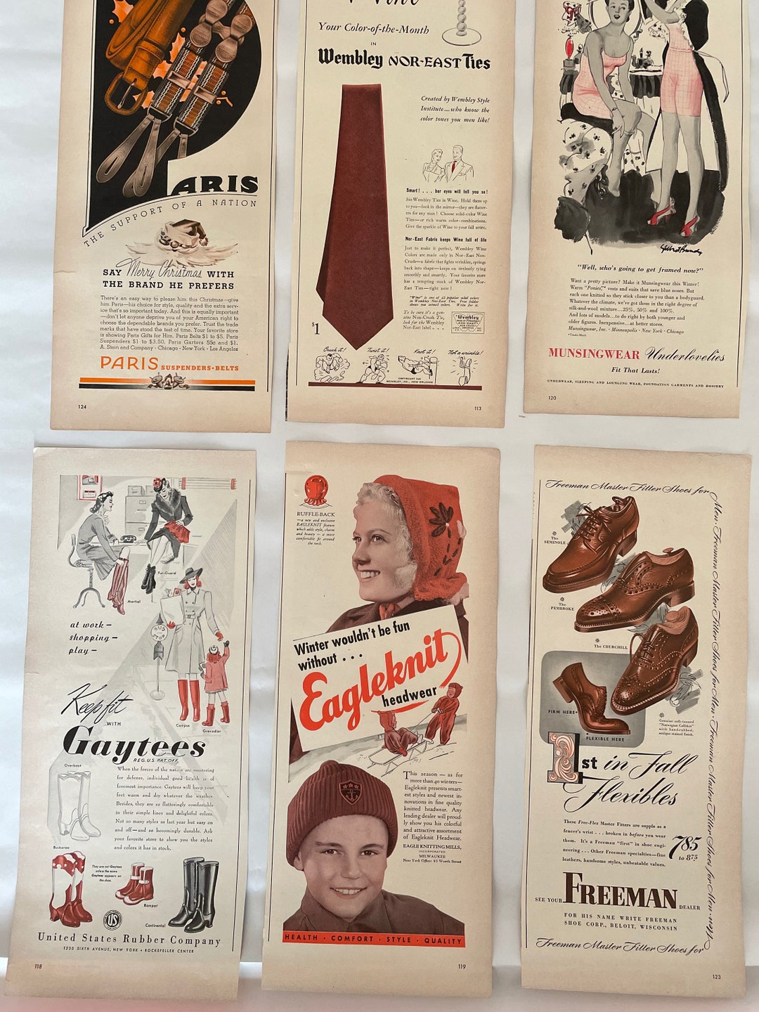 Lot of 6 Colorful Vintage Clothing and Shoe Ads Life Magazine 1940s - Etsy