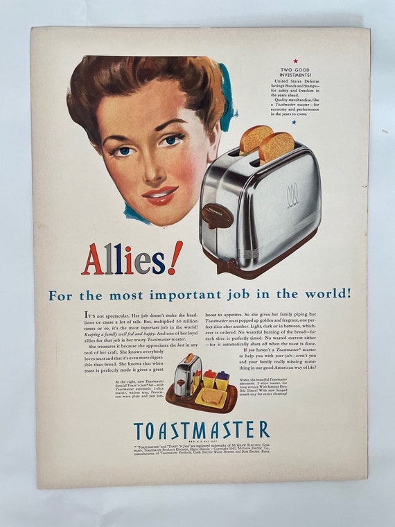 Colorful Vintage Toaster Ad Life Magazine 1940s | Etsy