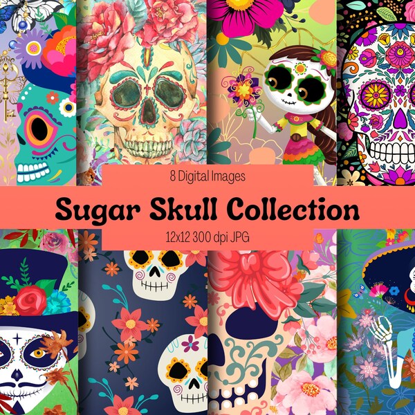 Colorful Sugar Skull - Etsy