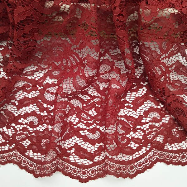 Red Lace Fabric - Etsy