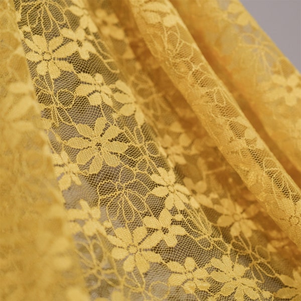 Yellow Lace Fabric - Etsy