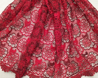 Red Lace Fabric - Etsy