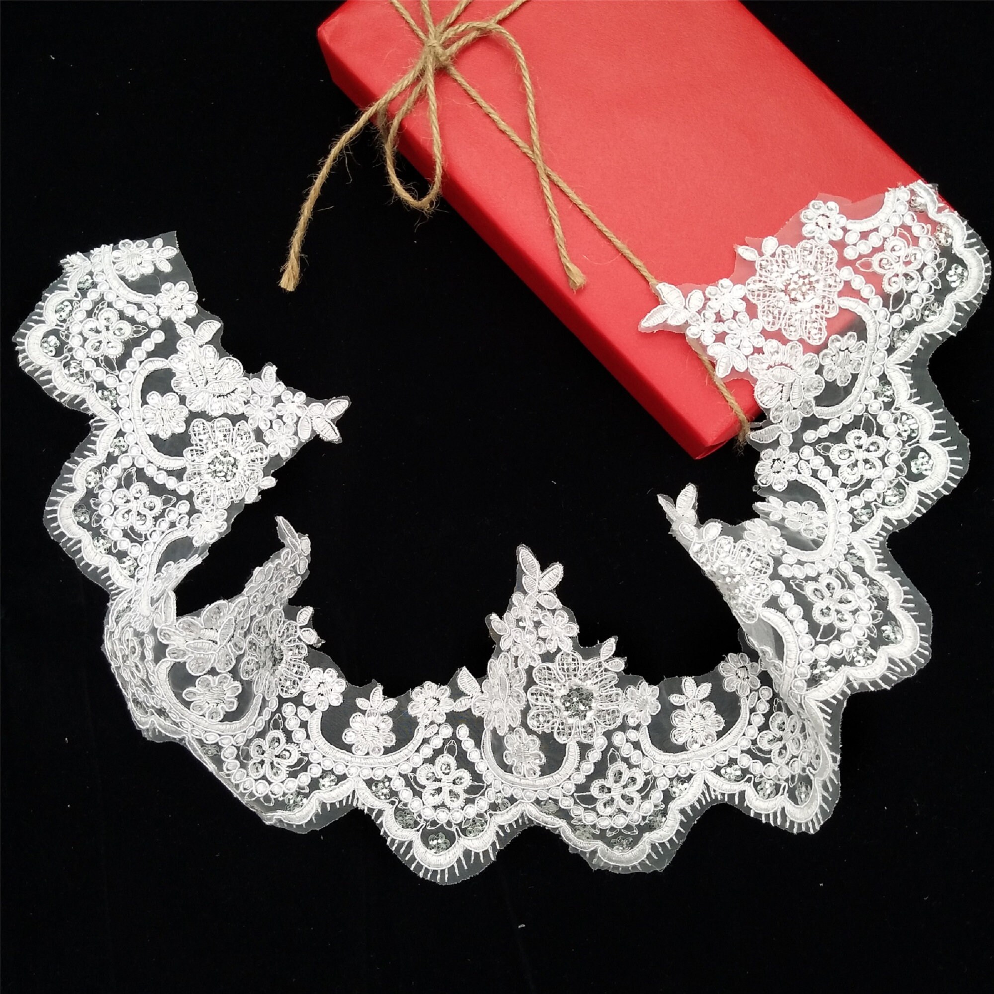 Pure White Wedding Lace Trim Bridal Lace Trim Scalloped | Etsy