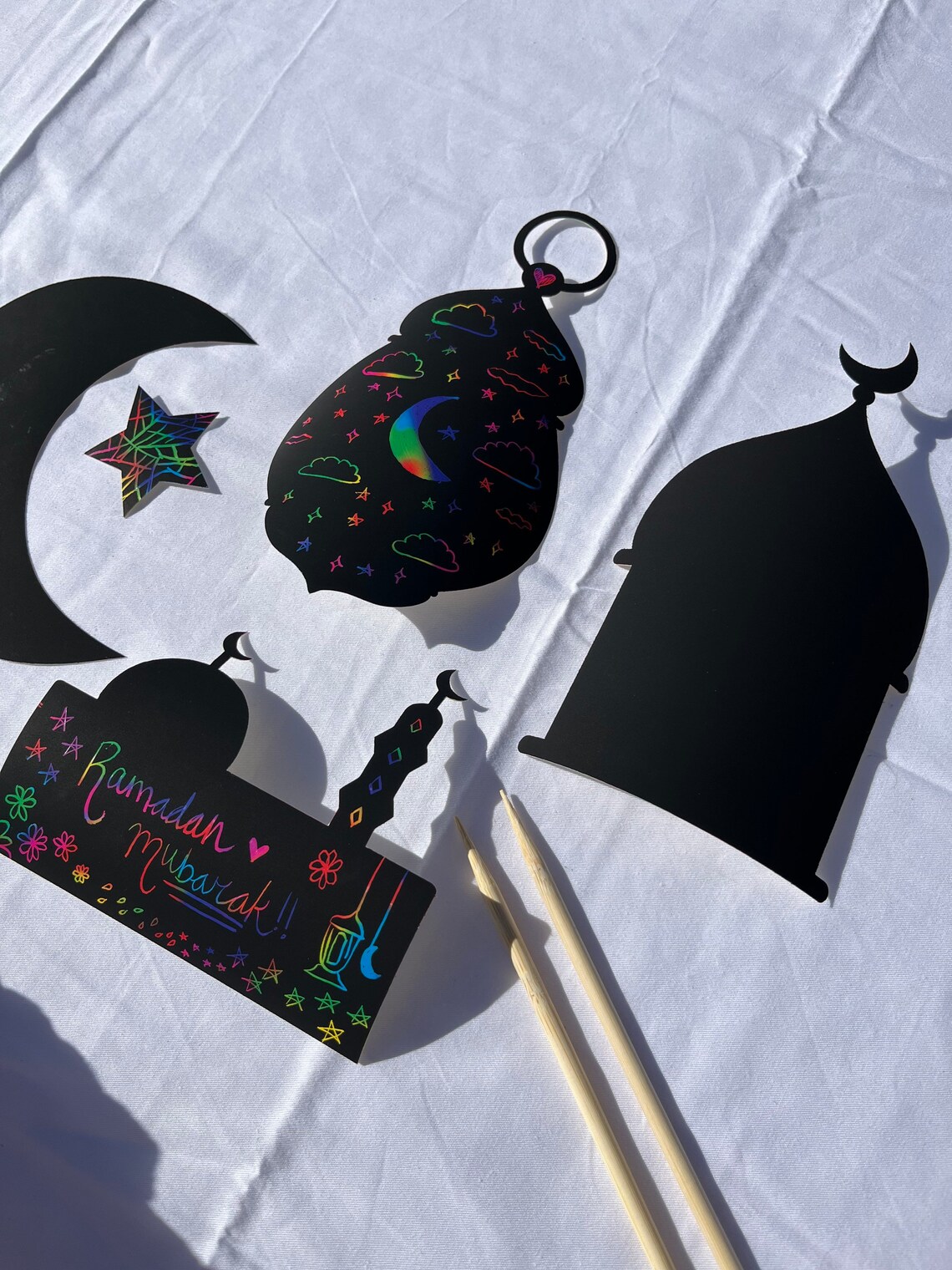 Ramadan Scratch Art for Kids, Ramadan Kid's Activity, Islamic Crafts ...