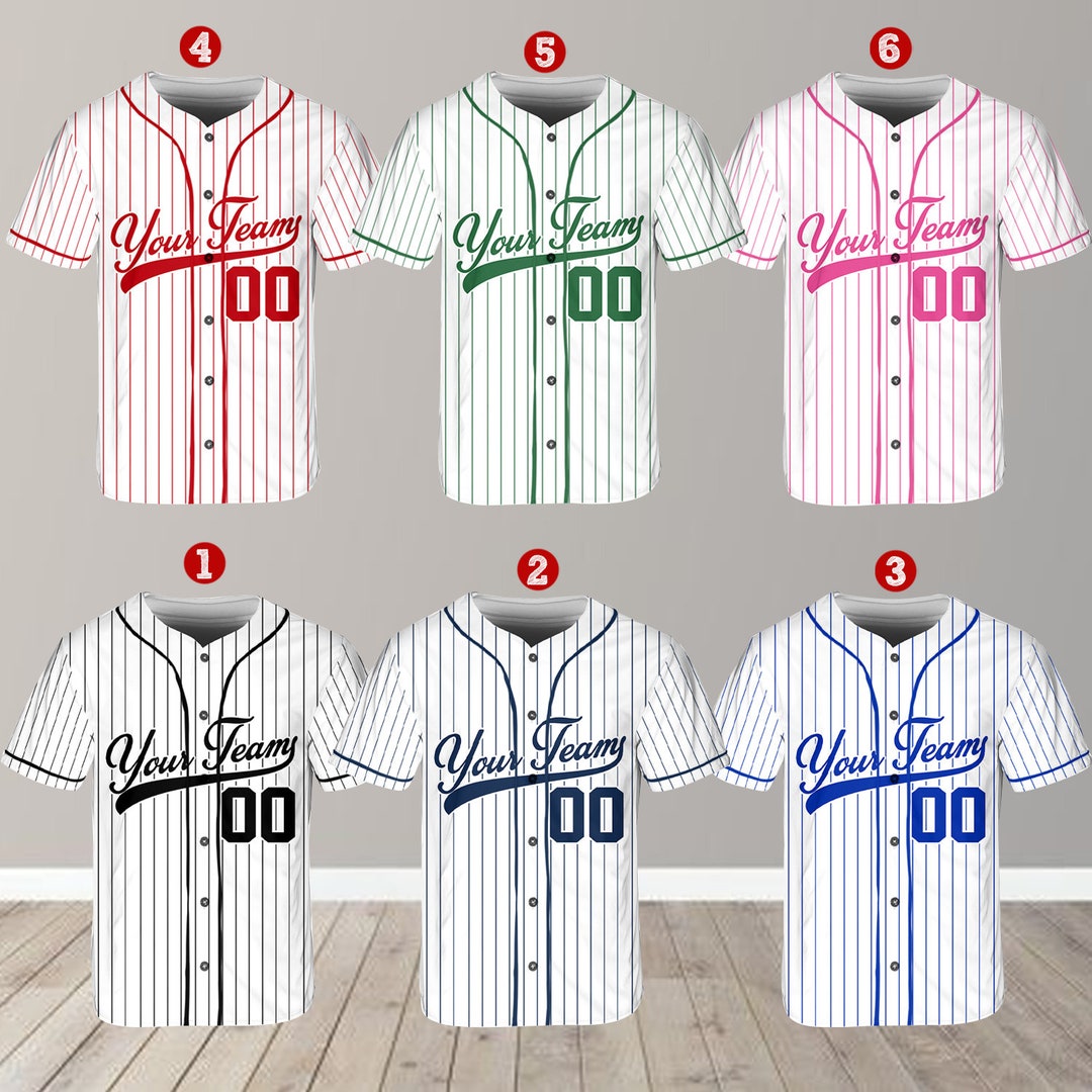 Personalized Name Custom Request Stripe Line Color Baseball - Etsy UK