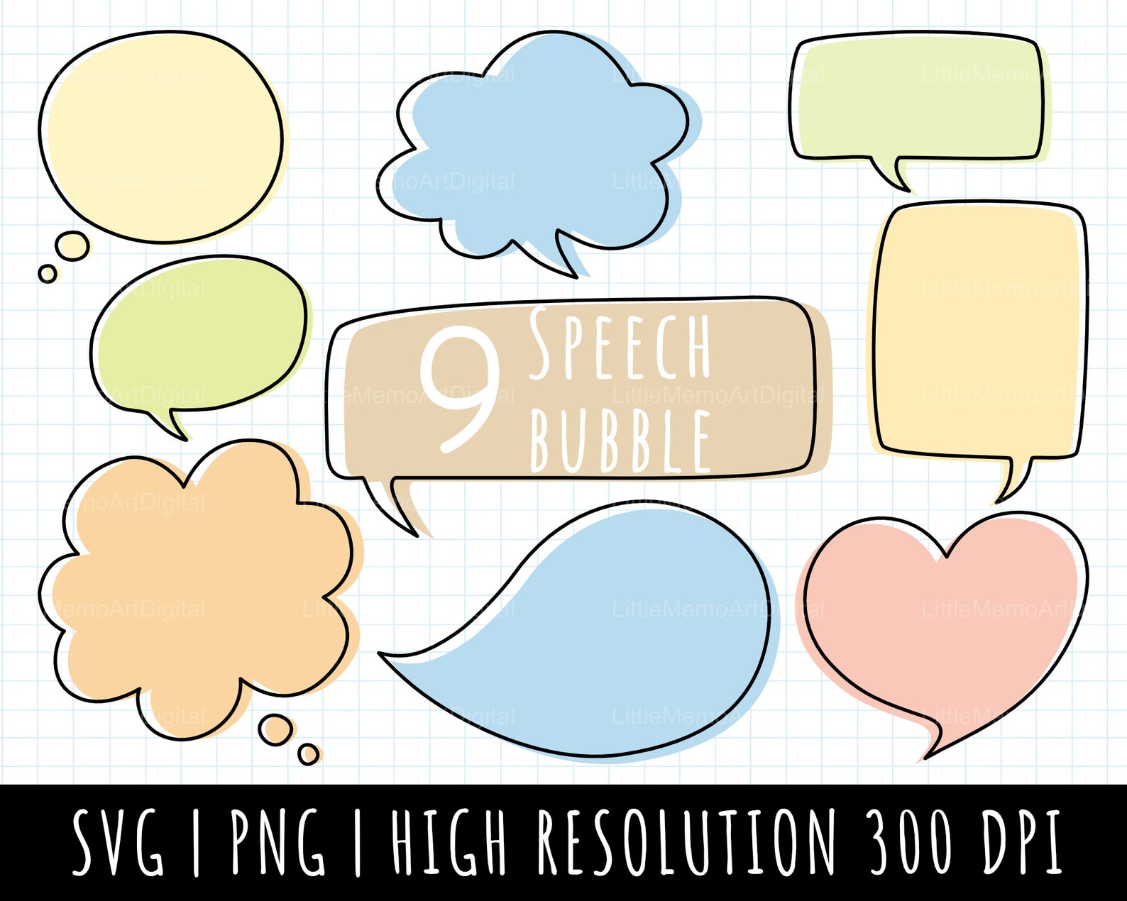 Sprechblasen svg Sprechblasen Clipart Wortblase Chat | Etsy