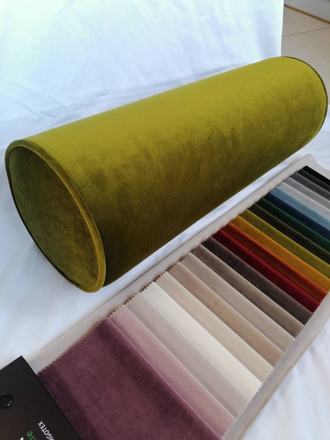 Round Bolster Pillowcustom Size Bolstergreen Velvet Pillowantique Colorvelvet Fabricfirm