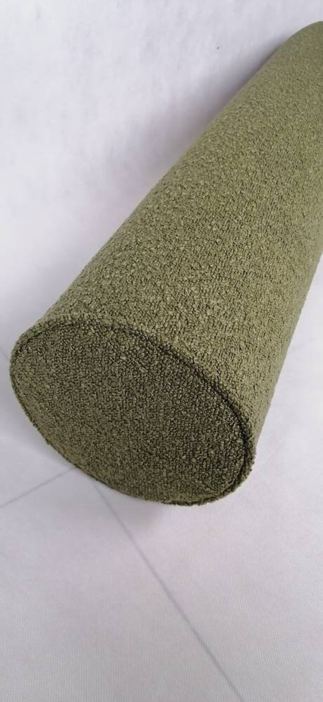 Round Boucle Bolster Pillow, Long Bed Pillow, Daybed Cushion - 10"x72 ...