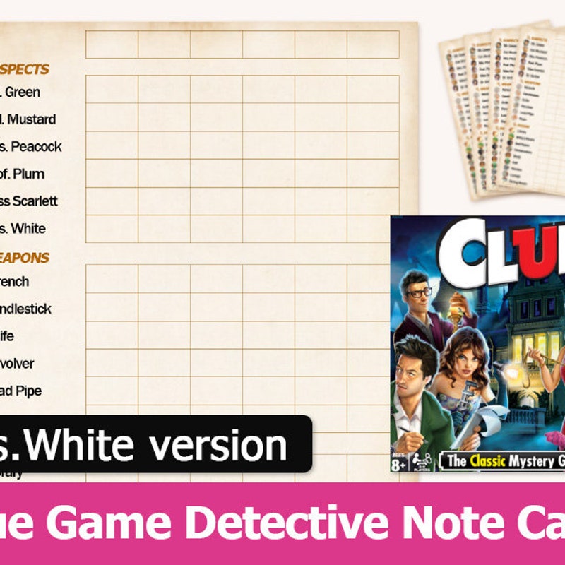 Cluedo Printable Sheets - Etsy UK