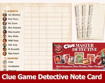 Clue Cluedo FX Special Edition Board Game Refill Sheets, Replacement ...