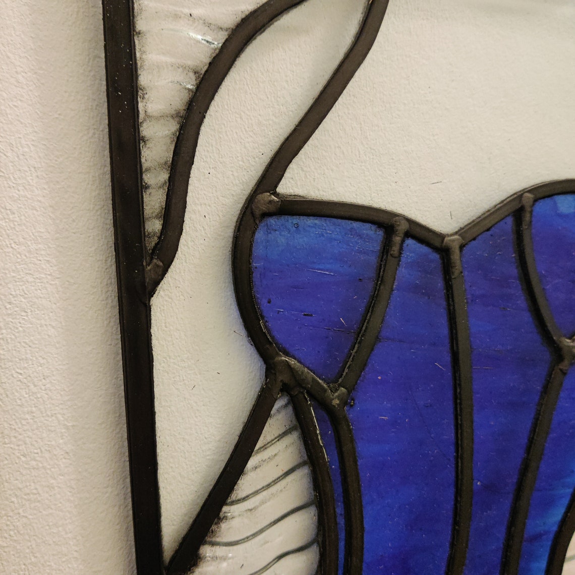 Stained Glass Panel. Handmade. Female Corset Design. Textured Clear ...