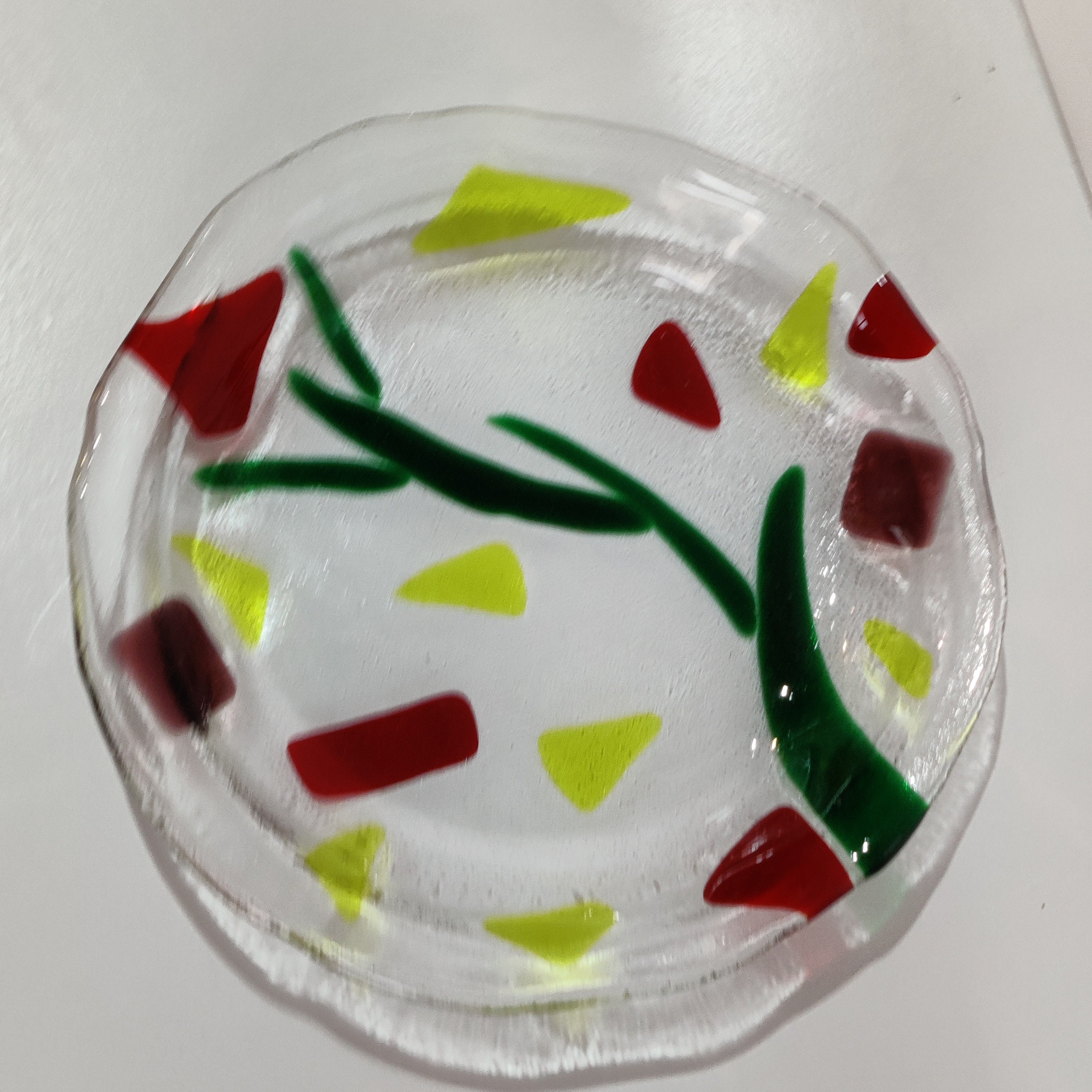 Handmade Glass Bowl. Fused and Slumped With a Clear Background and ...