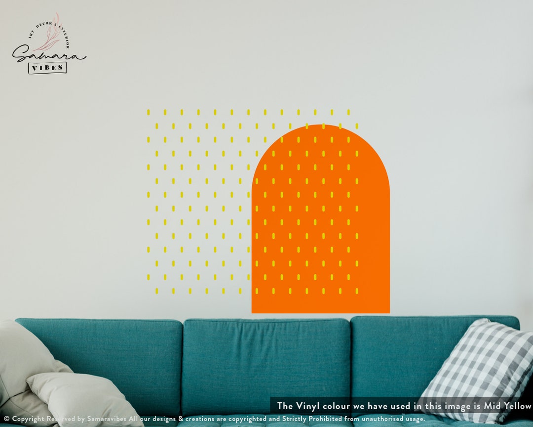 Long Polka Dots Pattern and Arches Wall Decals Boho Arch Wall - Etsy