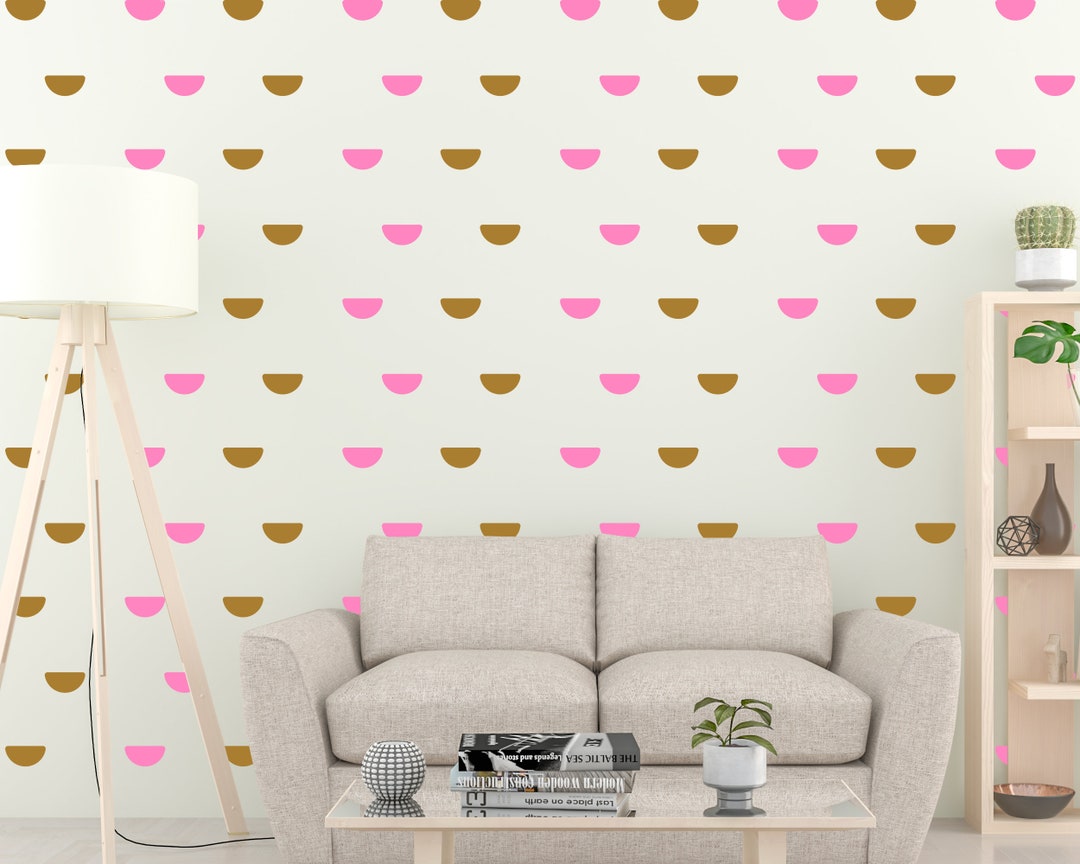 2 Color Half Circle Wall Decal Pattern Wall Sticker Boho - Etsy