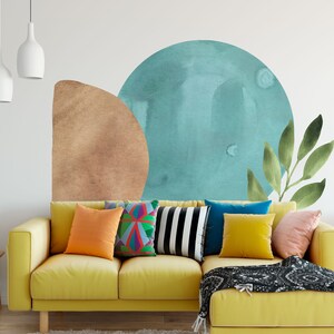 Boho Watercolor Half Circle & Full Circle Decal Wall Sticker - Etsy UK