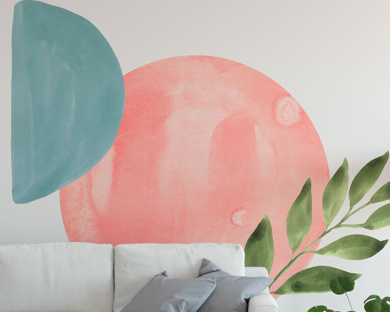 Boho Watercolor Half Circle & Full Circle Decal Wall Sticker - Etsy UK
