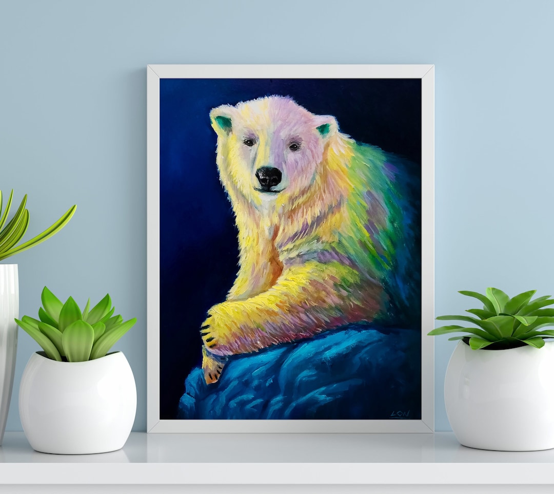 Polar Bear Art Print, Polar Bear Wall Art, Bear Decor, Bear Wall Decor ...