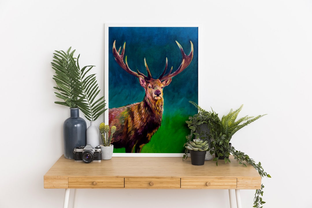 Hirsch Kunst, Hirsch Gemälde, Hirsch Kunst, Hirsch Kunstwerk, Hirsch ...