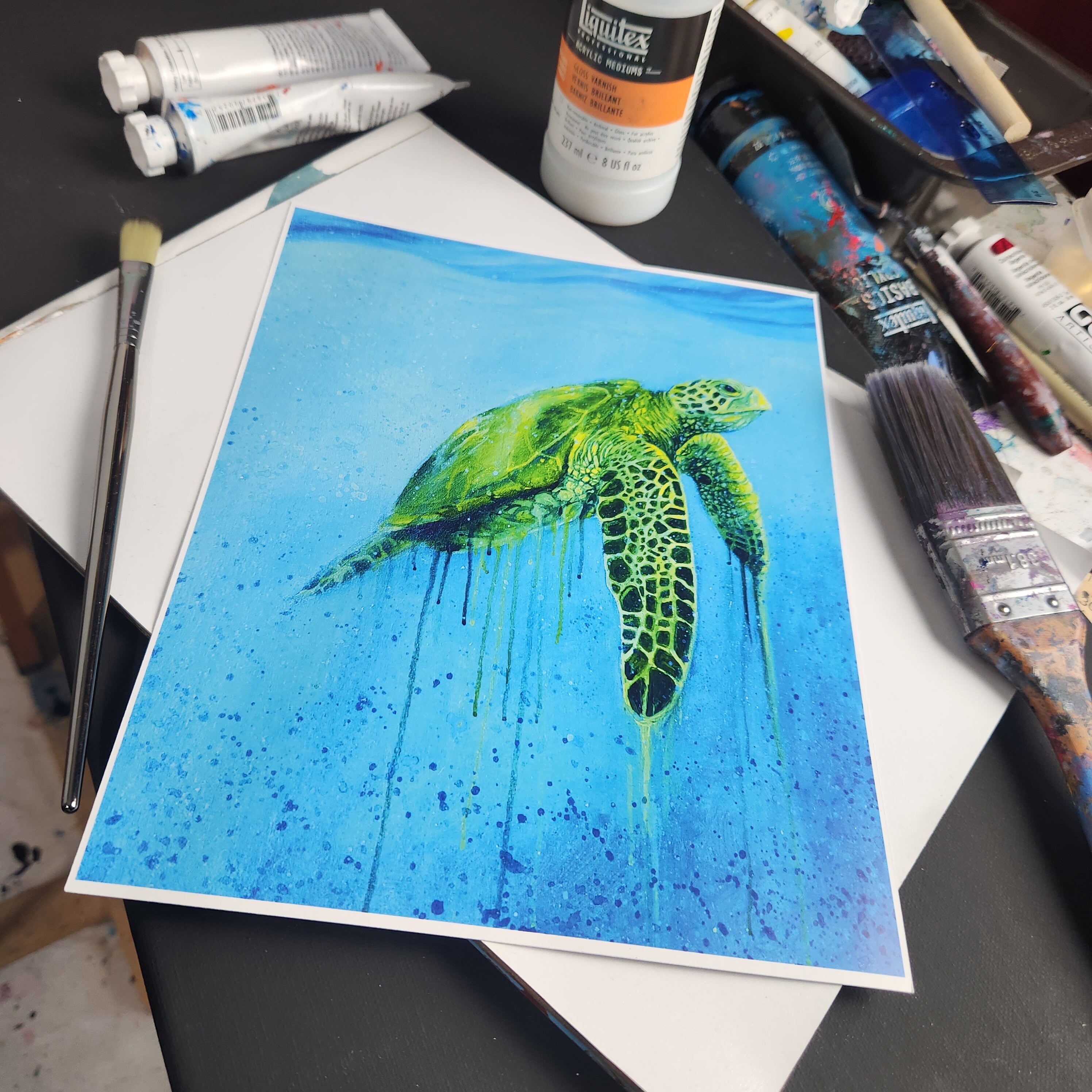 Sea Turtle Art, Sea Turtle Wall Art, Sea Turtle Decor, Reef Art, Beach ...