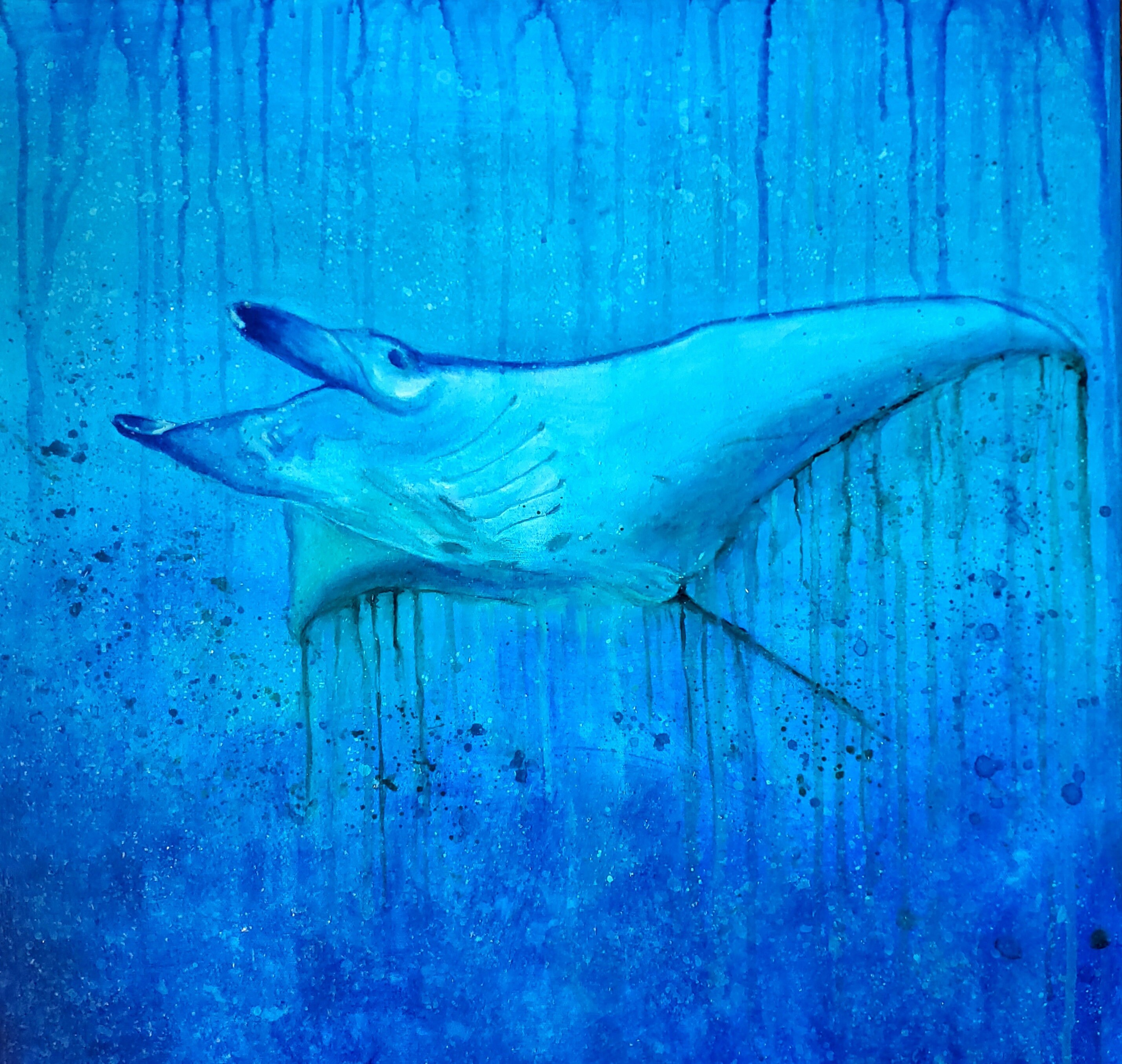Manta Ray Art, Sea Life Art, Sea Life Painting, Sea Life Wall Art, Sea ...