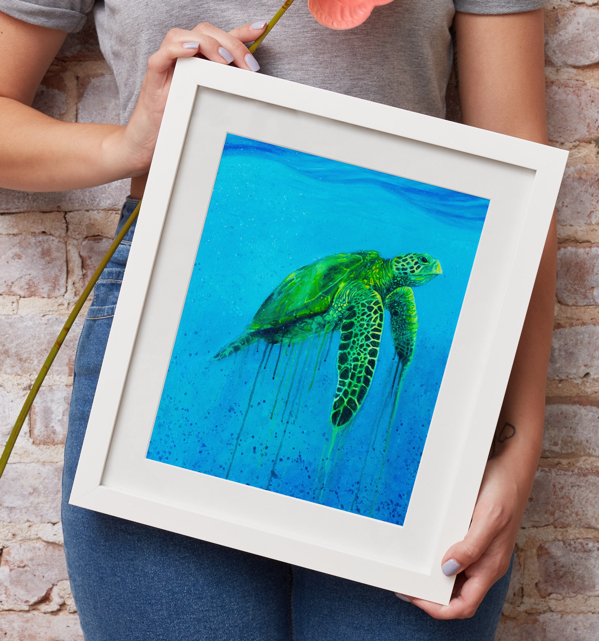Sea Turtle Art, Sea Turtle Wall Art, Sea Turtle Decor, Reef Art, Beach ...