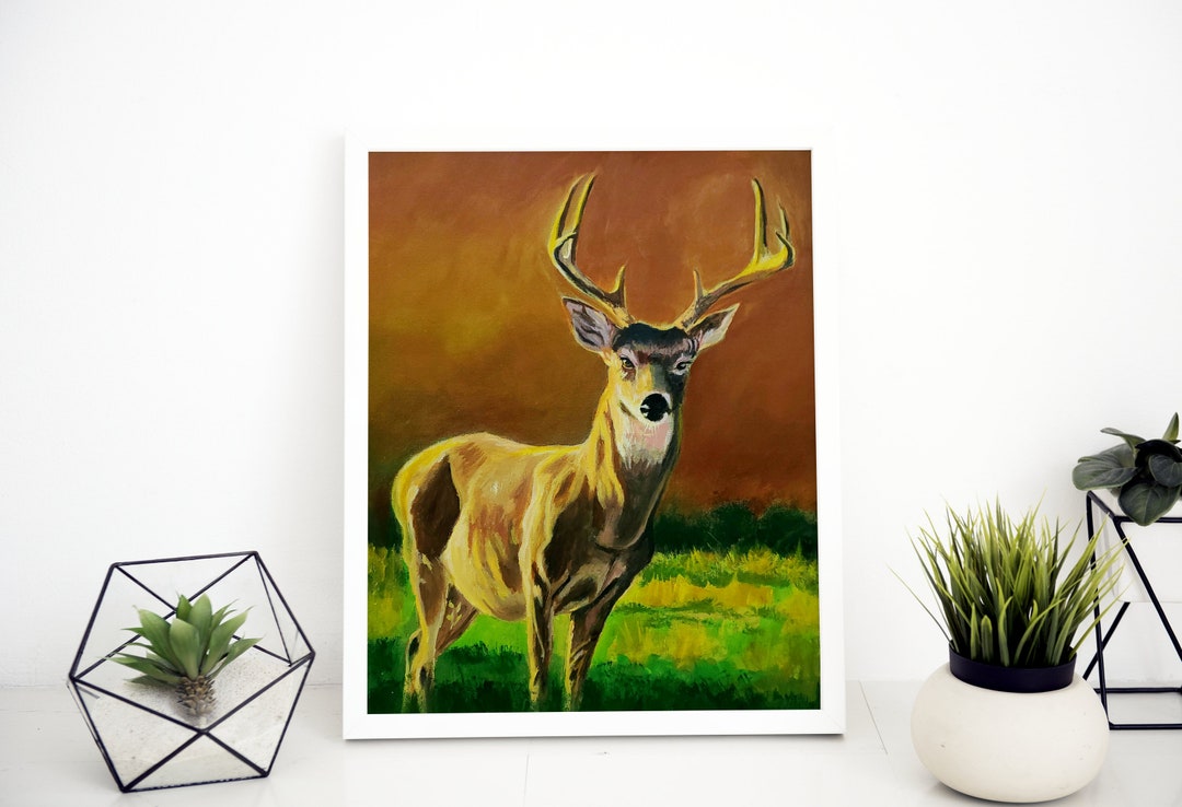 Hirsch Gemälde, Hirsch Kunst, Hirsch Kunstwerk, Hirsch Wandkunst ...