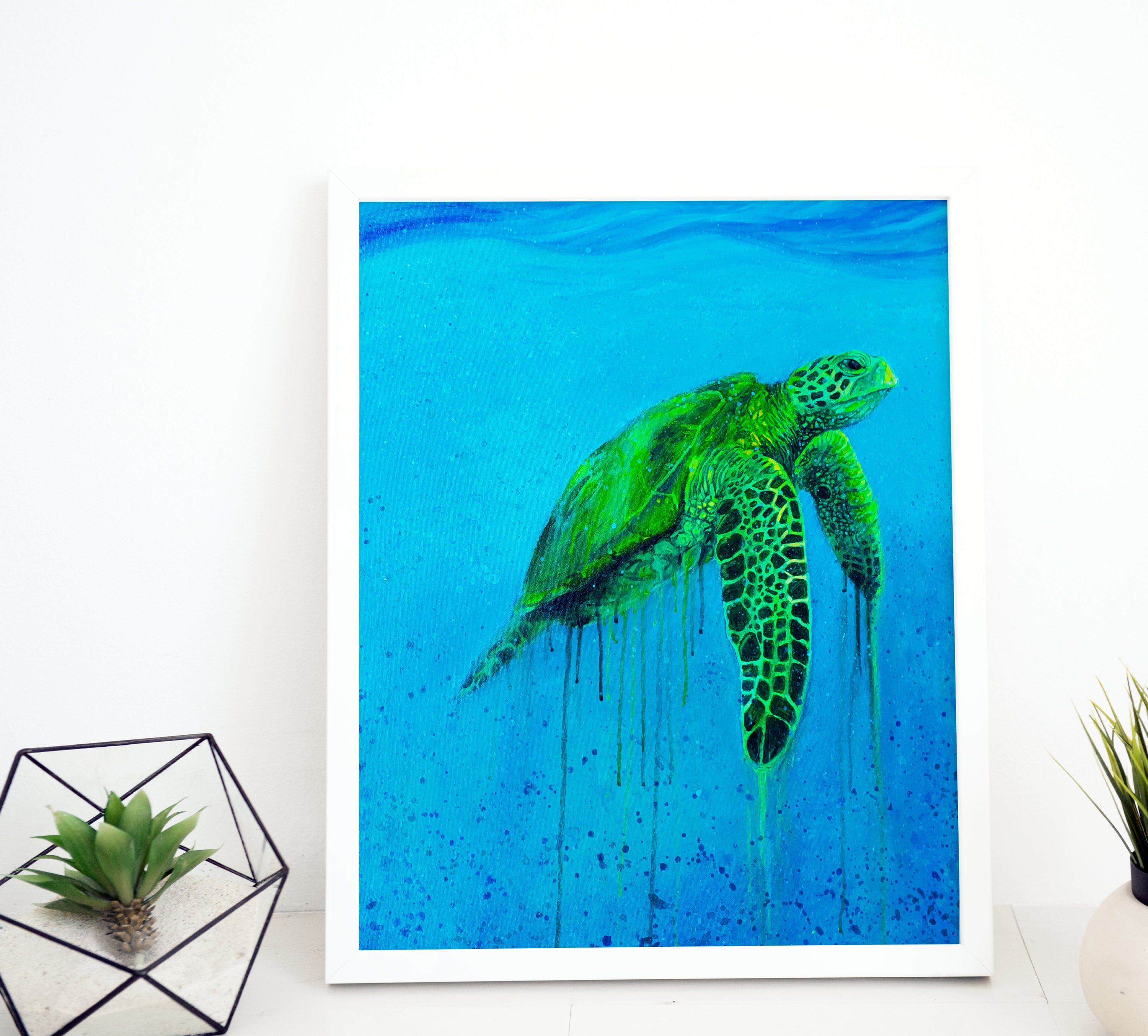 Sea Turtle Art, Sea Turtle Wall Art, Sea Turtle Decor, Reef Art, Beach ...