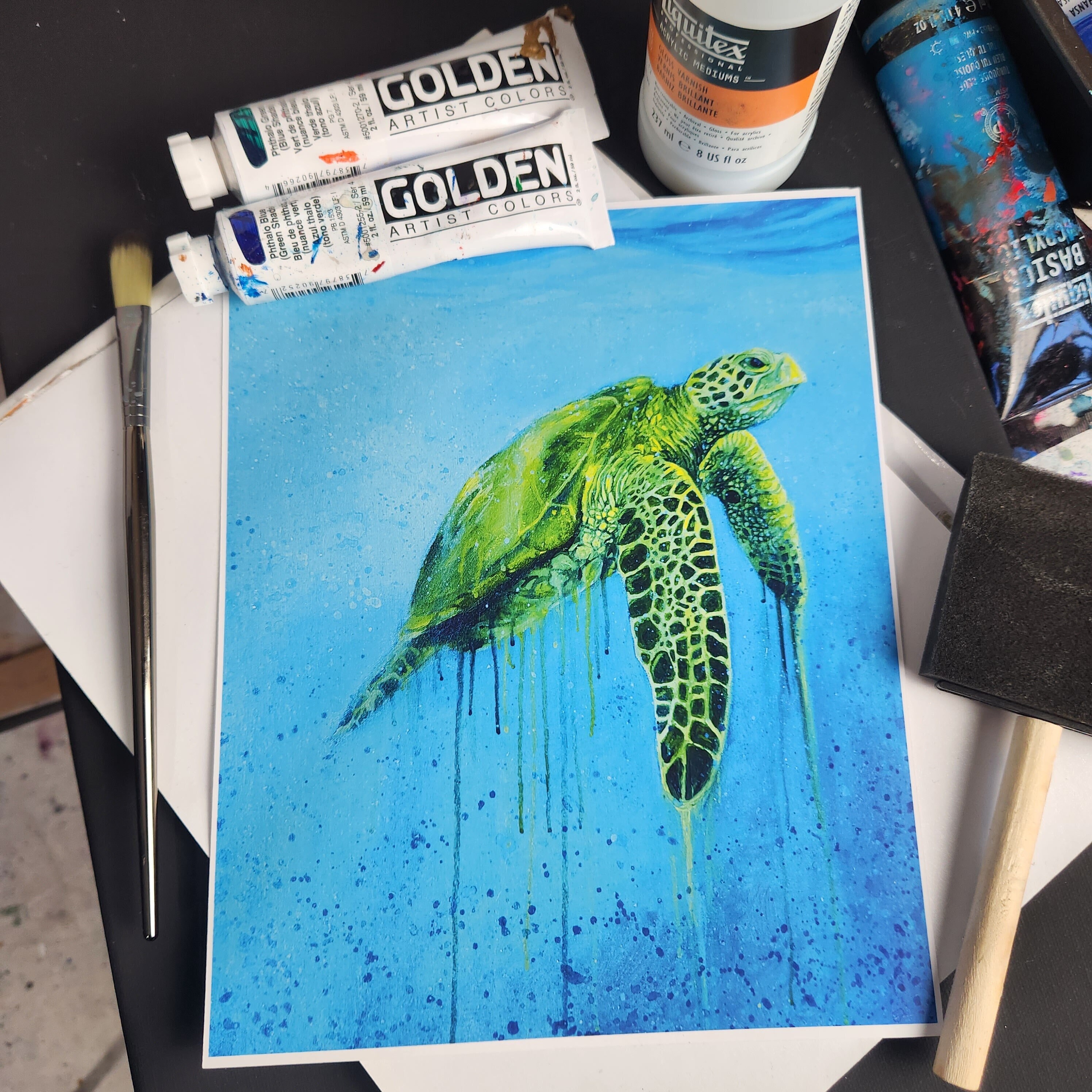 Sea Turtle Art, Sea Turtle Wall Art, Sea Turtle Decor, Reef Art, Beach ...